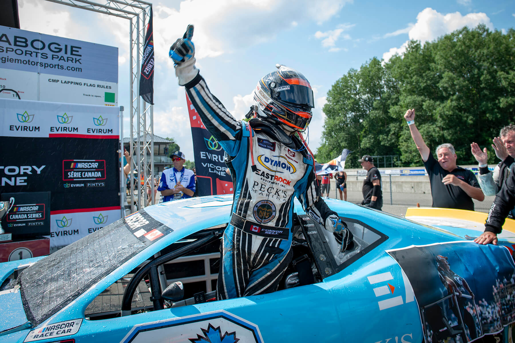 Connor Bell Wins NASCAR Canada Series Debut and Makes History - Team 3 Red